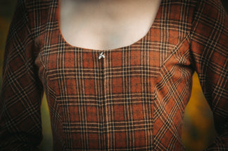 Tartan wool rust Demelza dress – MayaHotenkoDress